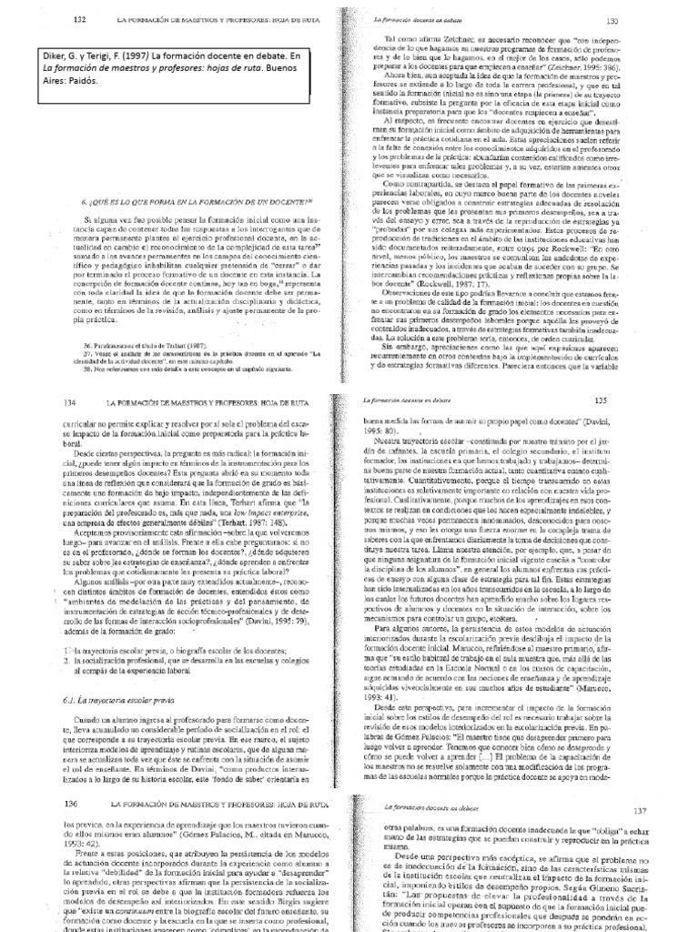 Diker y Terigi La Formación Docente | PDF | Artes del Lenguaje y ...