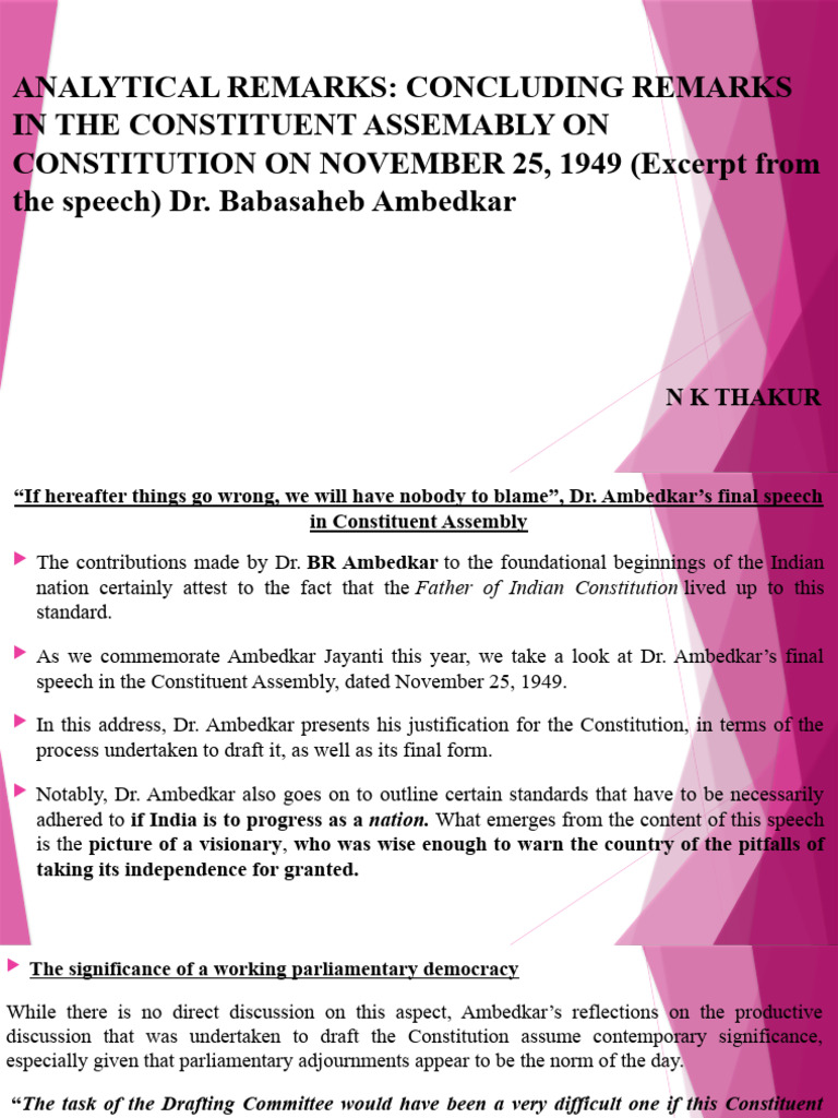Ppt-Ge-Ii-Unit-3-Speech by Ambedkar | PDF | Democracy | Political ... Ppt-Ge-Ii-Unit-3-Speech by Ambedkar | PDF | Democracy | Political ...