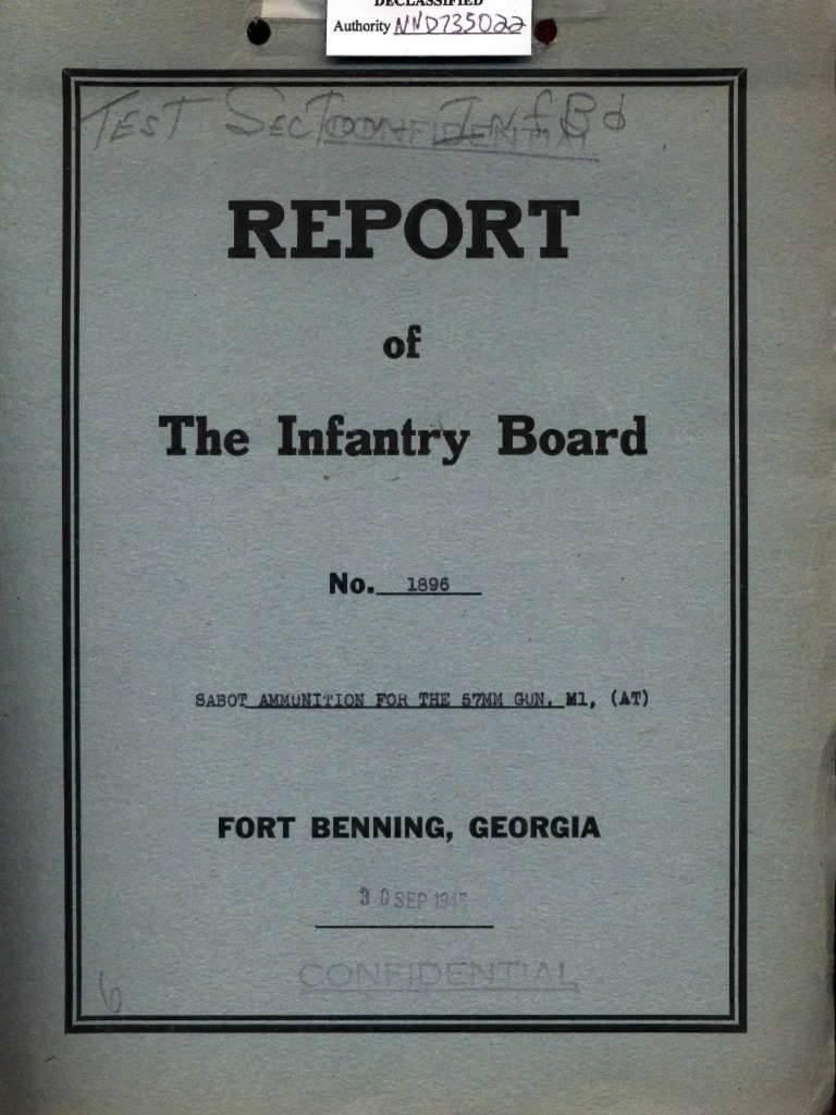 Report 1896 Sabot Ammunition For 57mm AT | PDF | Ammunition | Shell ...