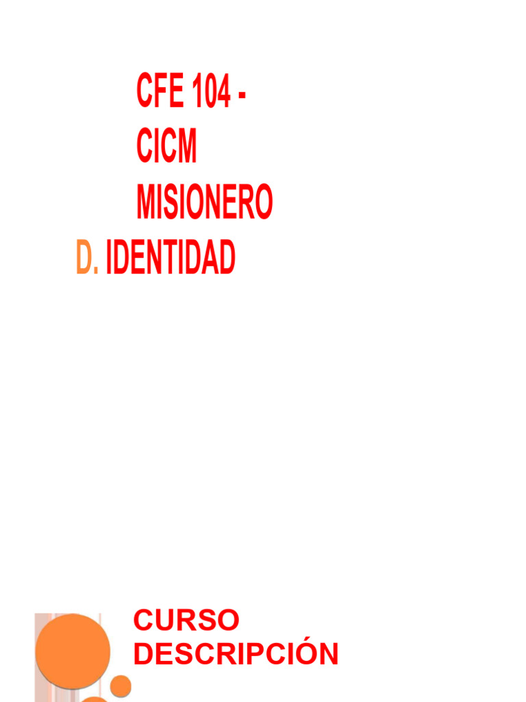 CFE 104 - Identidad Misionera Cicm | PDF | Misionero | Iglesia Católica
