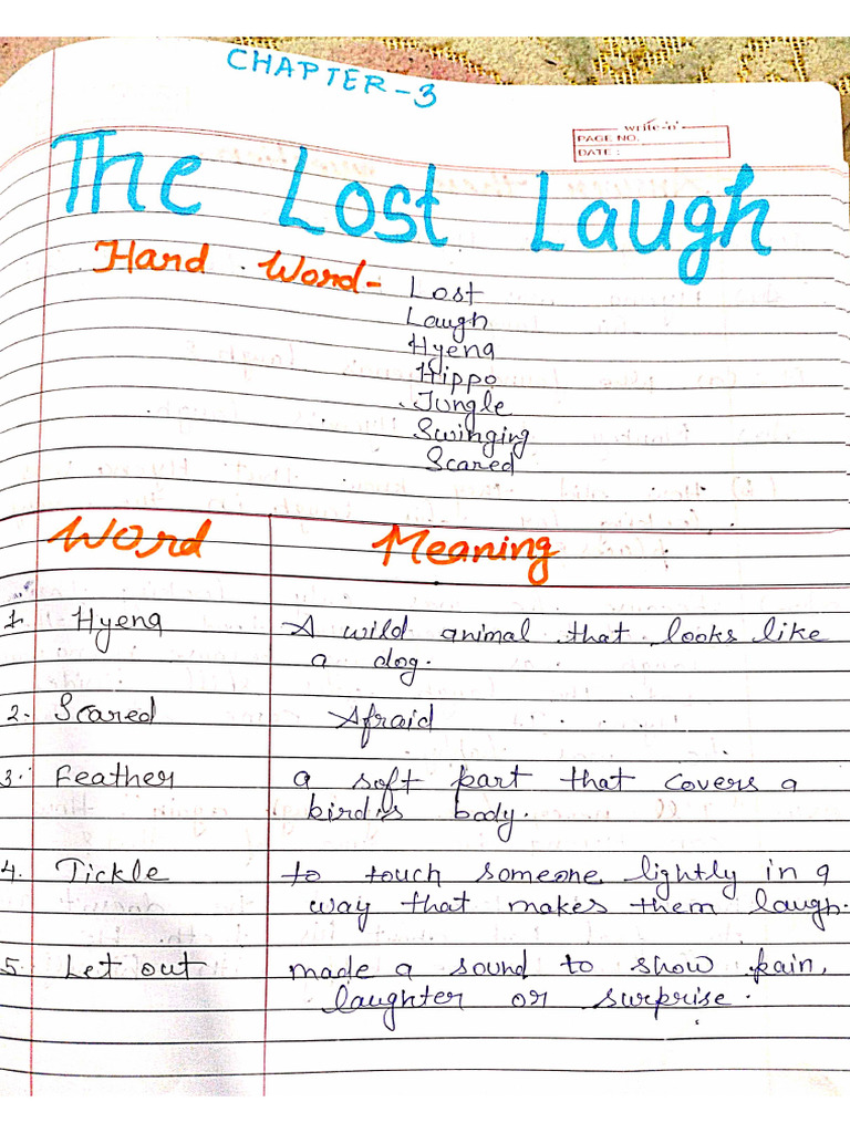 Class 2 Chapter 3 The Lost Laugh | PDF