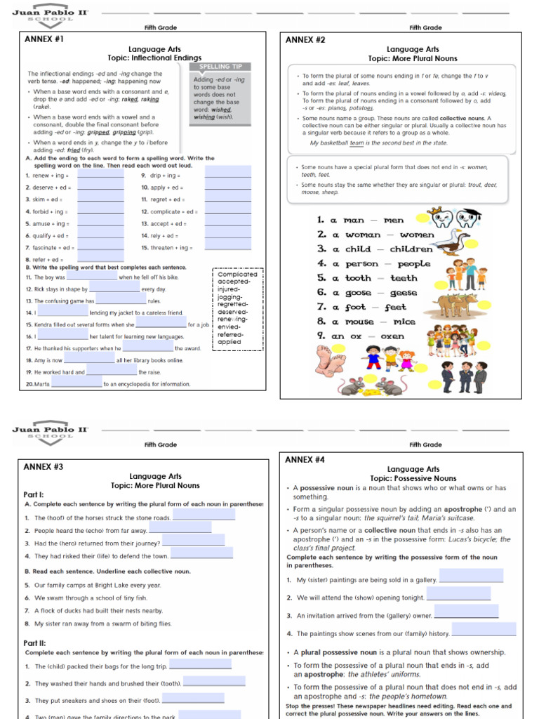 Fifth Grade Language Arts Topics Guide | PDF | Verb | Syllable