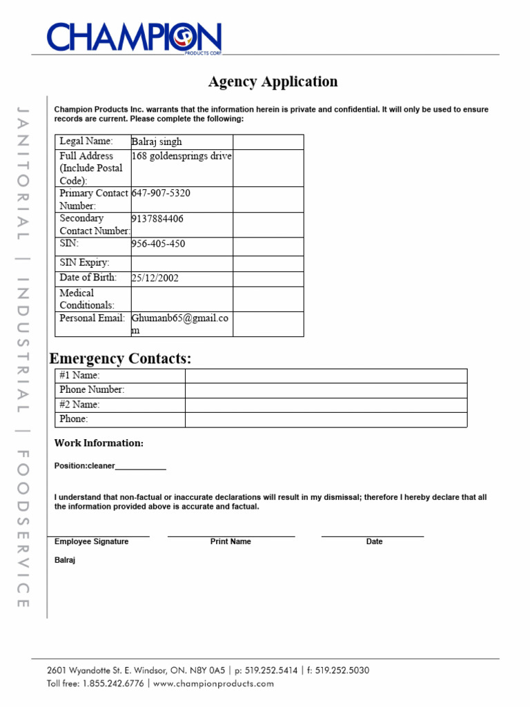 Agency Application | PDF
