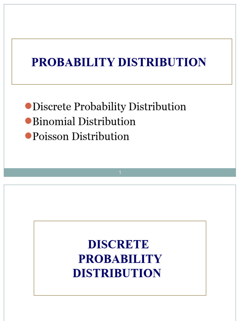 Discrete Probability Distribution | PDF | Probability Distribution | Variance