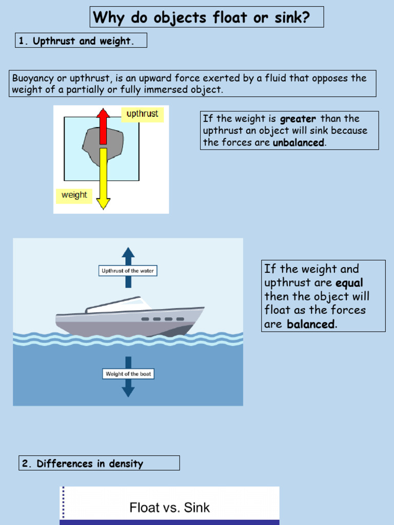 Why Do Objects Float or Sink Yd | PDF | Buoyancy | Density