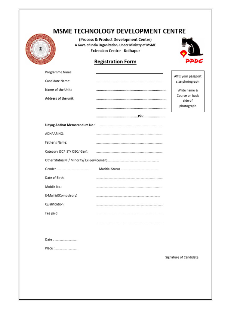 Msme Programme Registration Form | PDF | Access Control | Authentication