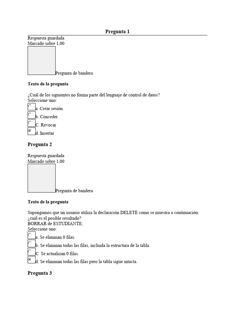 Examen Final de Gestión de Bases de Datos | PDF | SQL | Bases de datos