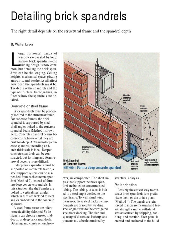 Concrete Construction Article PDF - Detailing Brick Spandrels | PDF | Concrete | Architectural ...