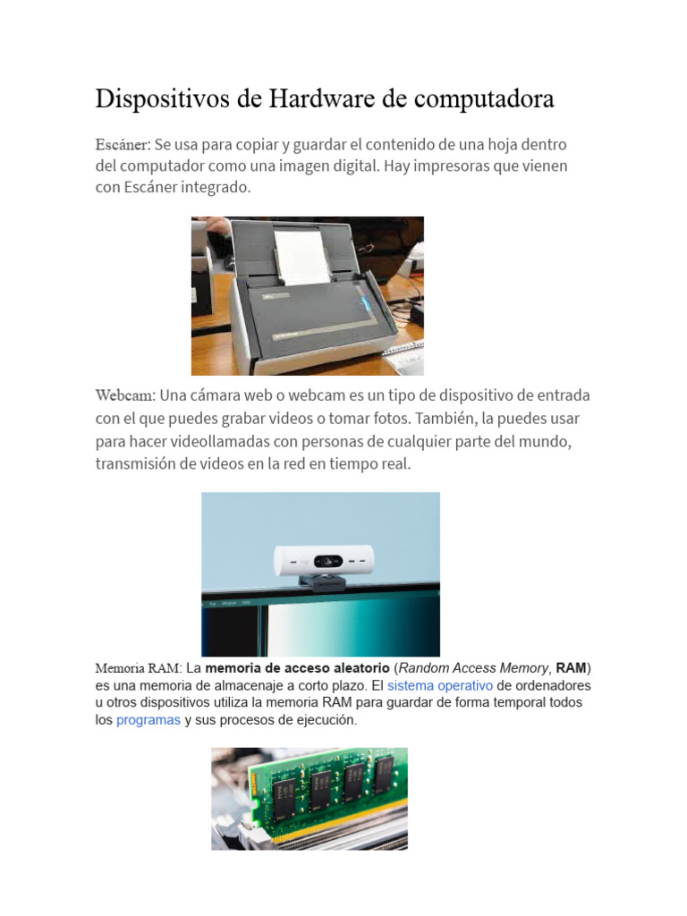 Dispositivos Clave de Hardware PC | PDF