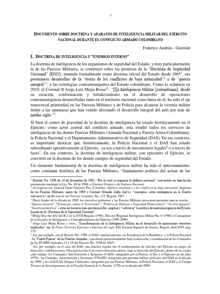 Federico Andreu. DocumentoInteligenciaMilitar | PDF | Guerra de ...