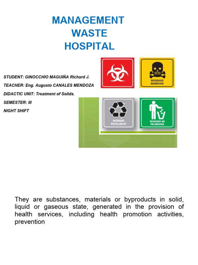 Hospital Waste Management | PDF | Waste | Recycling