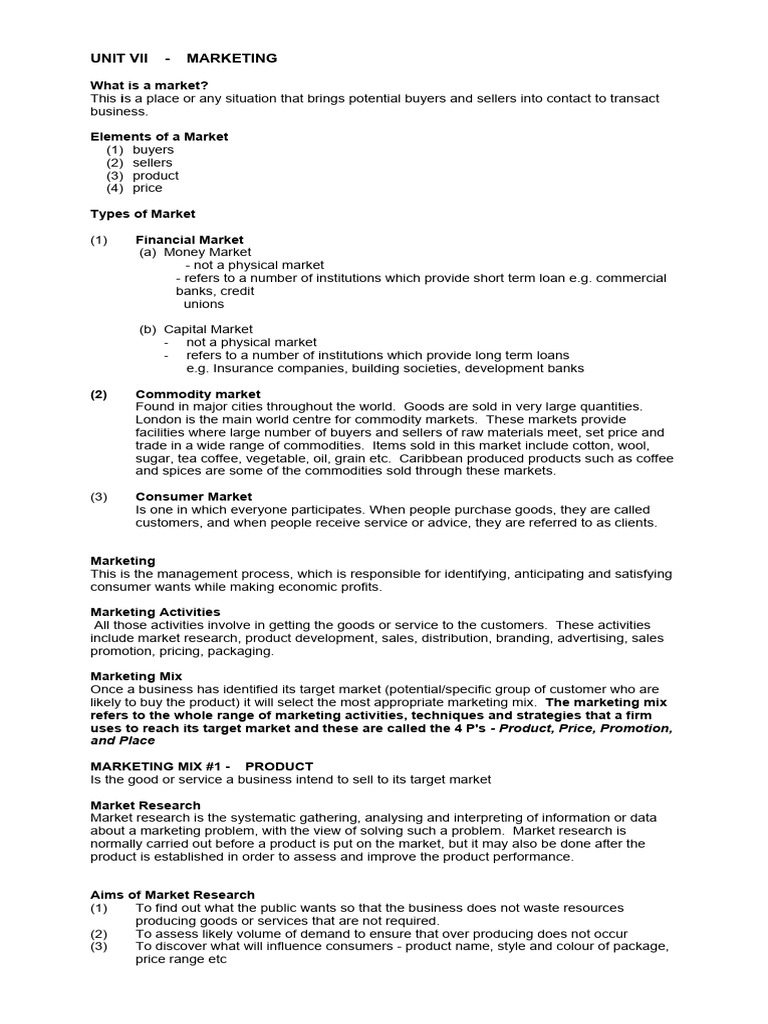 POB UNIT 7 Marketing and 11 Elements of Economics | PDF | Supply And Demand | Supply (Economics)