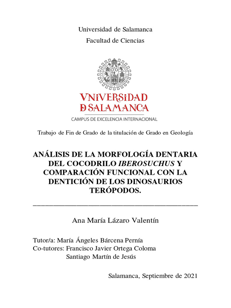 Morfología dental de Iberosuchus y terópodos | PDF | Análisis de ...