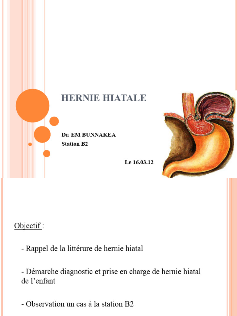Hernie Hiatal: Diagnostic et Prise en Charge chez l'Enfant | PDF | Reflux gastro-œsophagien ...