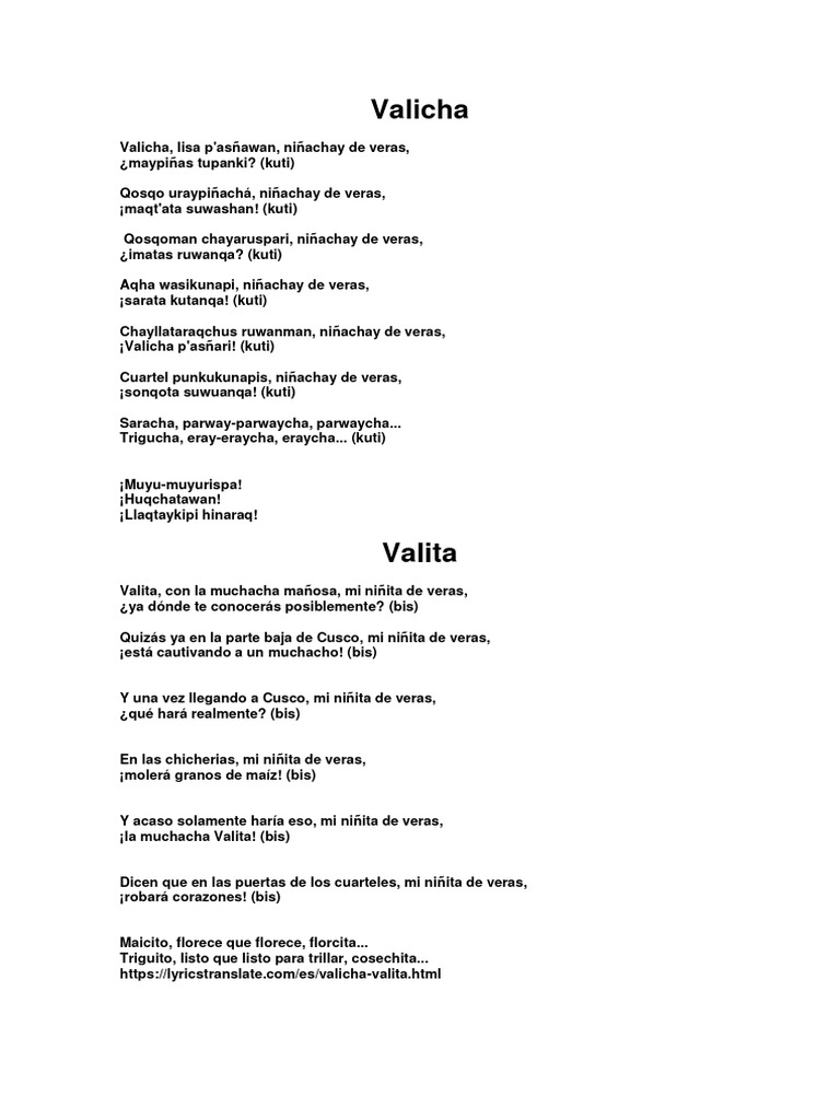 Valicha | PDF