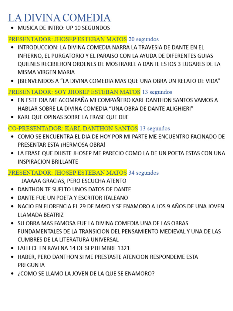 La Divina Comedia Final | PDF | Divina Comedia | Dante Alighieri