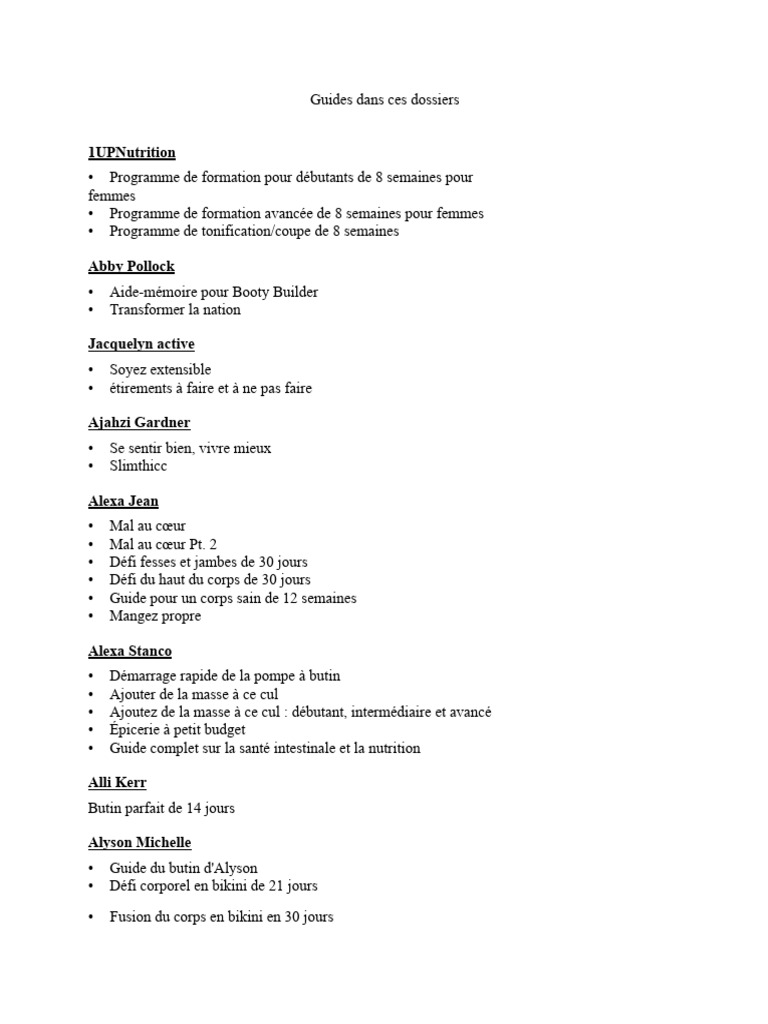 Programmes de remise en forme pour débutants | PDF | Musculation