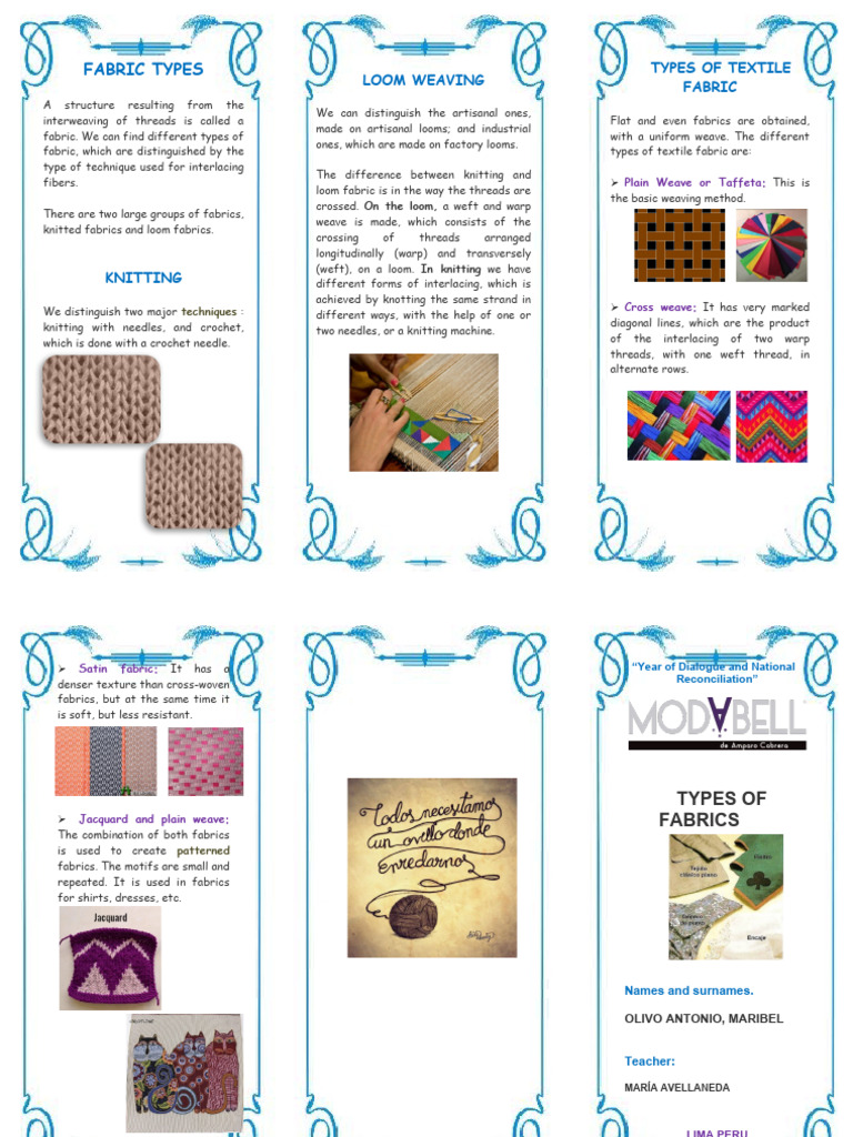 Triptych Types of Fabric | Download Free PDF | Loom | Textiles