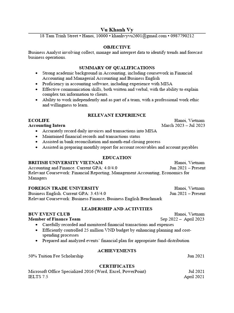 Make A Copy of The Doc - Harvard CV Template | PDF | Accounting ...