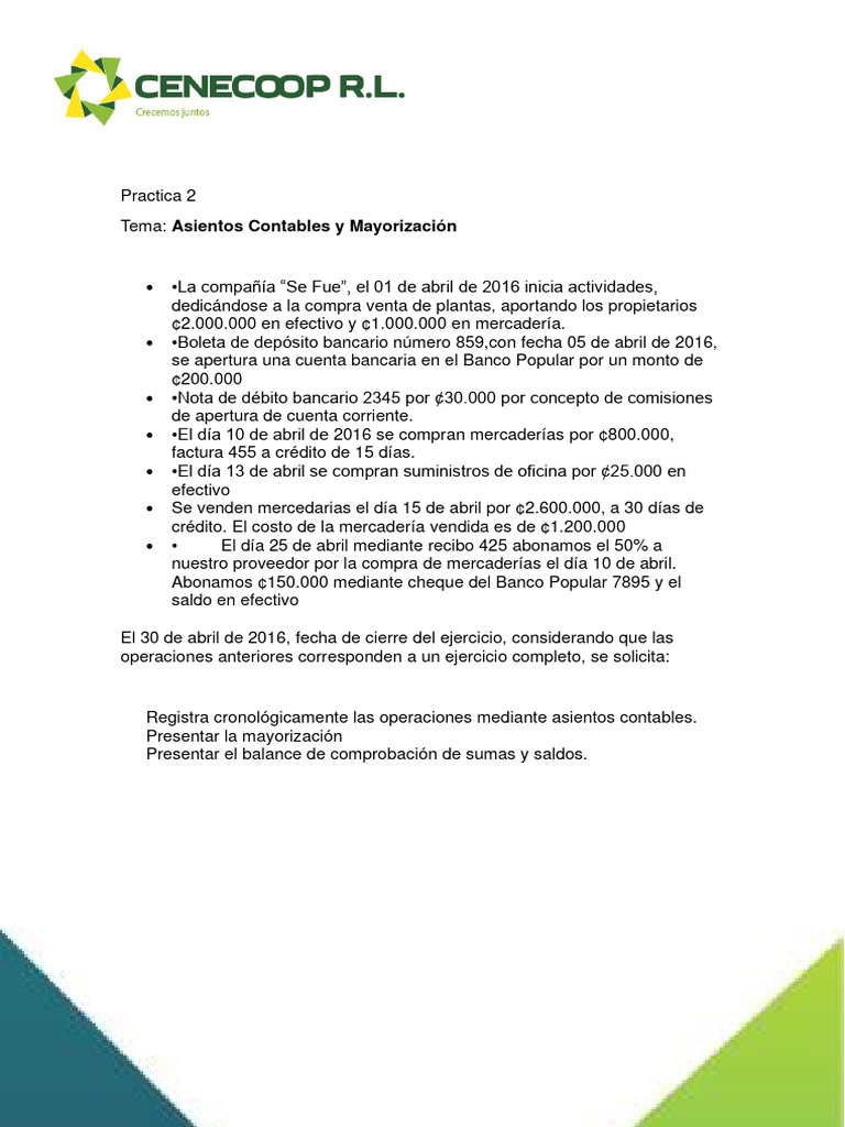 Practica # 2 de Curso de Conta Respuesta24-07-2021 | PDF | Bancos | Contabilidad