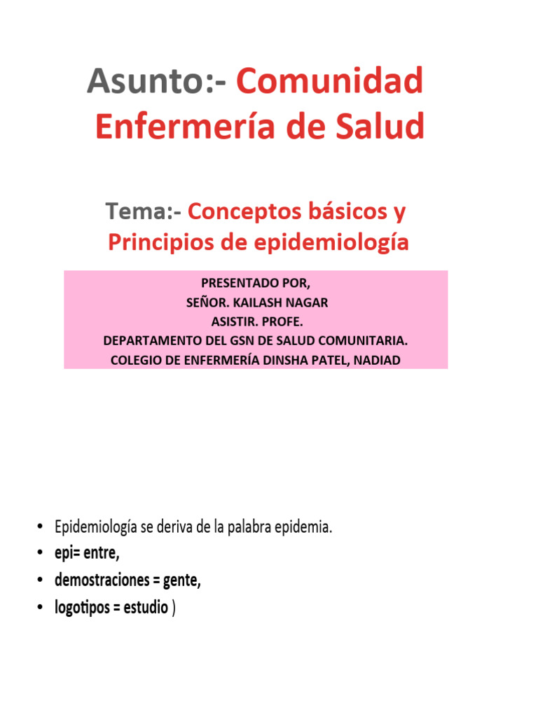 Conceptos Básicos de Epidemiología | PDF | Epidemiología | Salud pública
