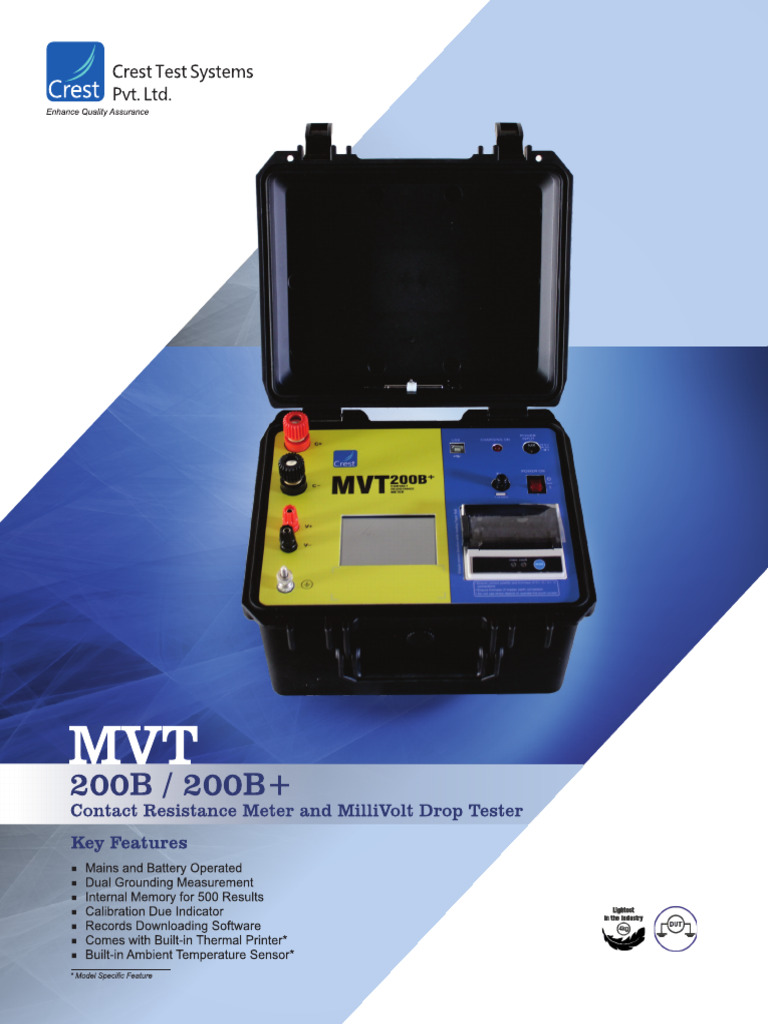 Contact Resistance Meter MVT 200B and 200B | PDF