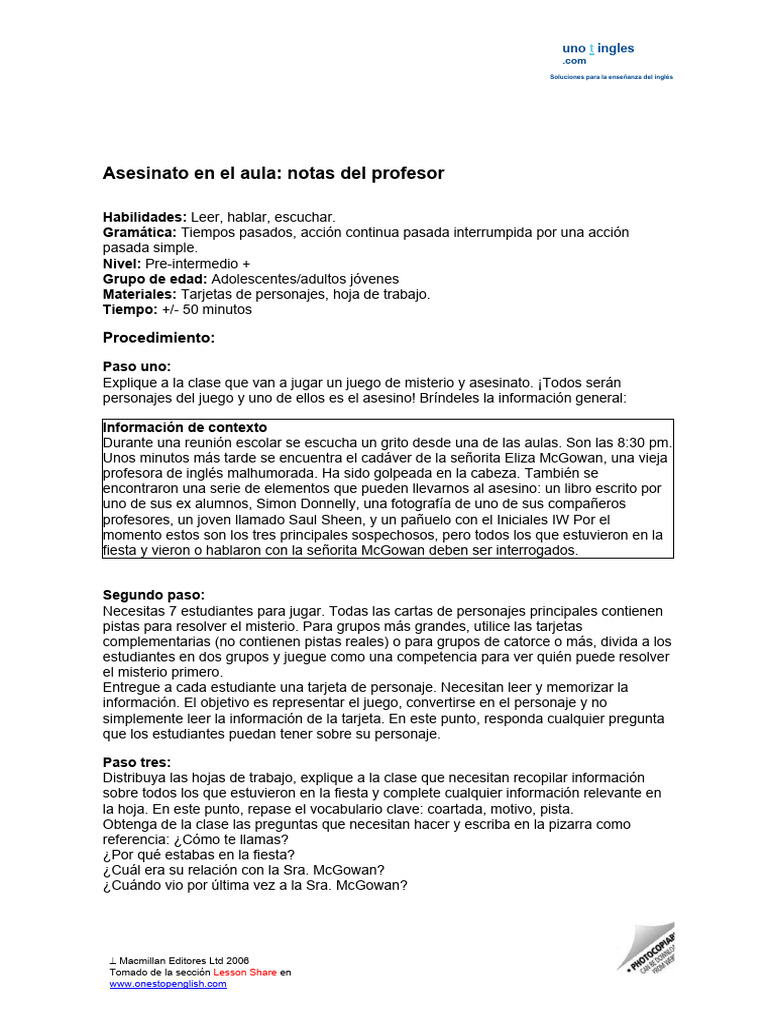 Juego de Misterio de Asesinato | PDF