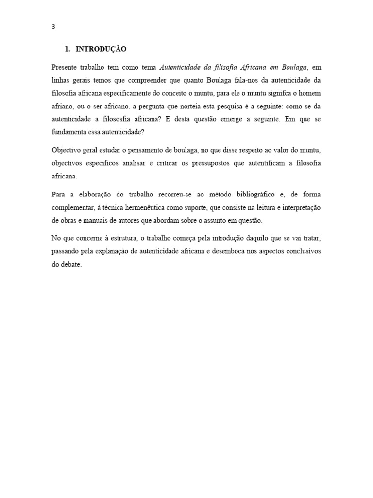 Autenticidade A Filosofia Africa Fabien Eboussi Boulaga | PDF | Pensamento | Science