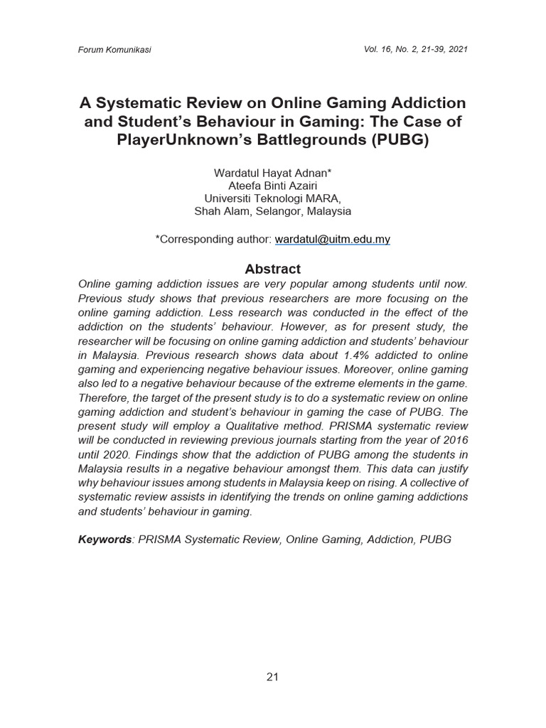 (Pubg) | PDF | Systematic Review