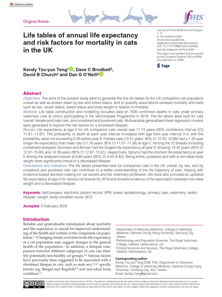 Teng Et Al 2024 Life Tables of Annual Life Expectancy and Risk Factors ...