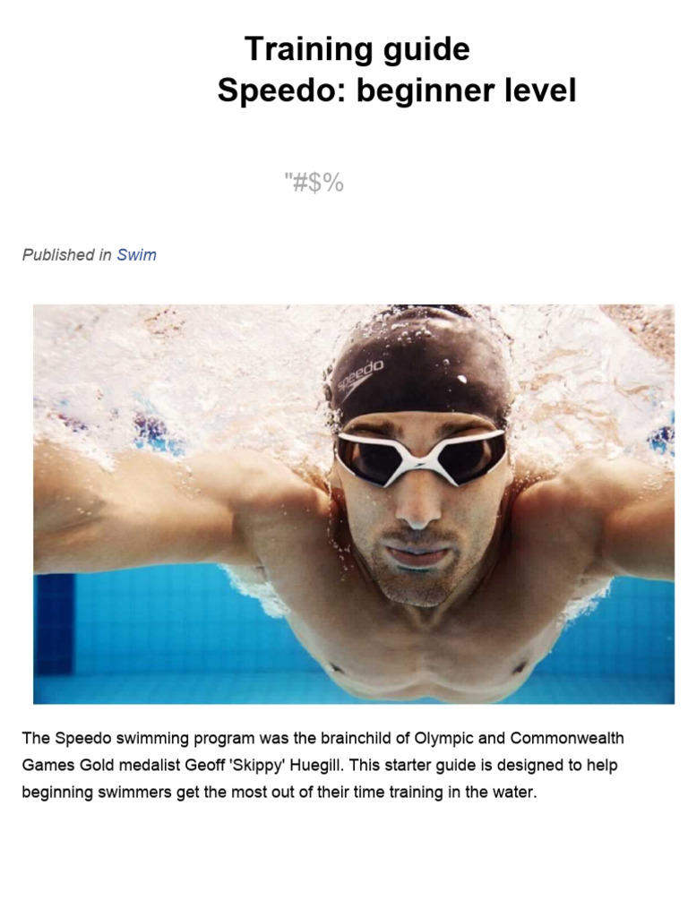 Speedo Training Guide: Beginner Level | Download Free PDF | Swimming ...