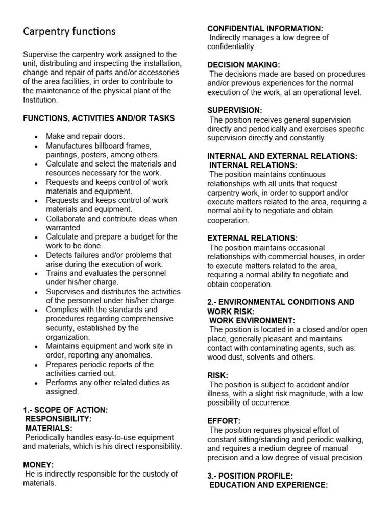 Carpentry Functions | Download Free PDF | Agriculture | Carpentry