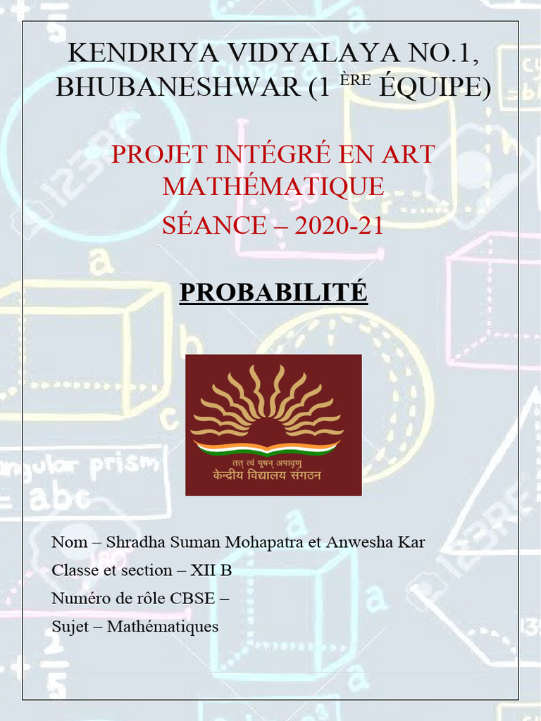 Projet sur la Probabilité en Mathématiques | PDF | Probabilité | Loi de ...