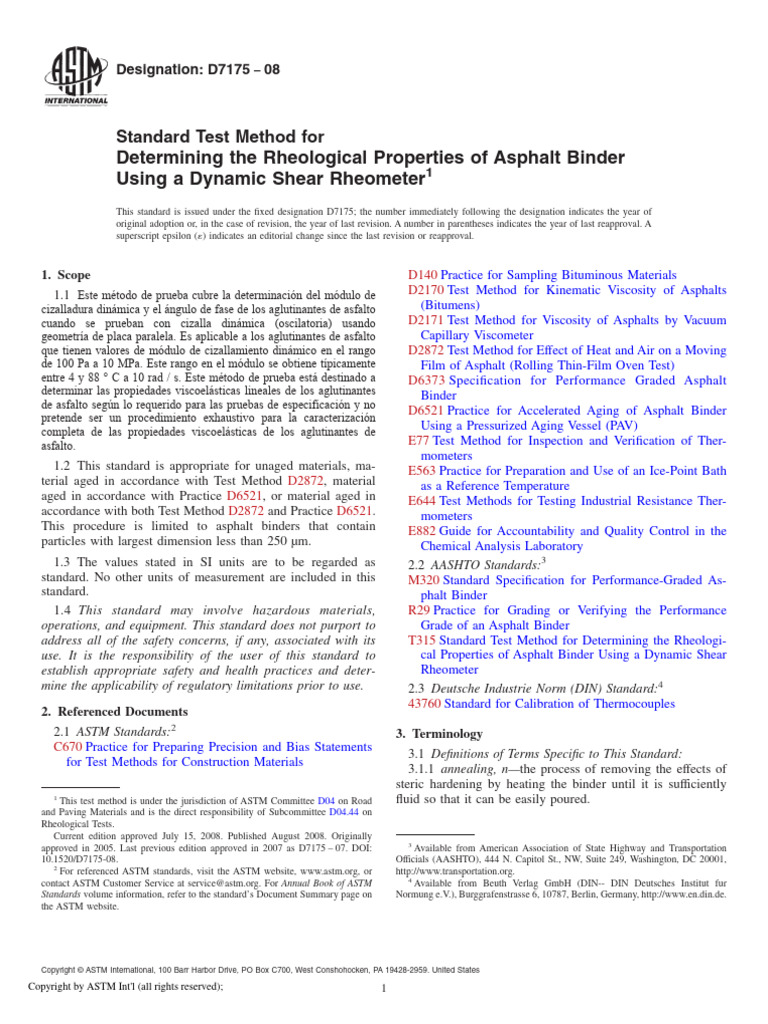 D7175 Rheological Español | PDF | Thermometer | Viscoelasticity