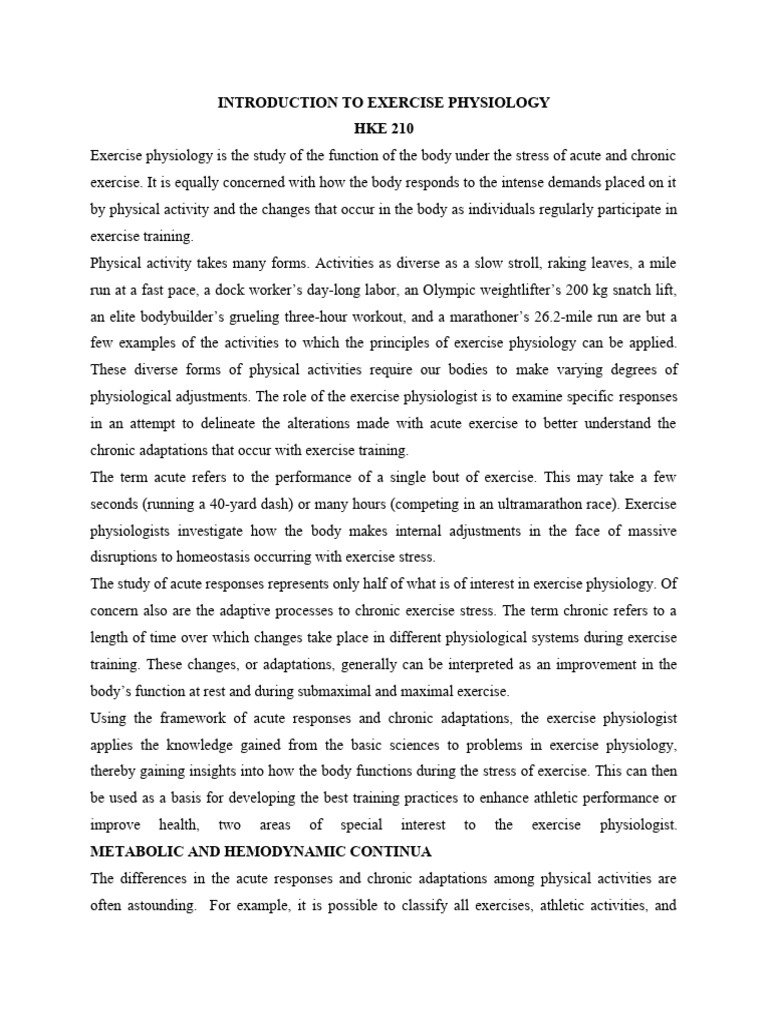 Understanding Exercise Physiology | PDF | Aerobic Exercise | Strength ...