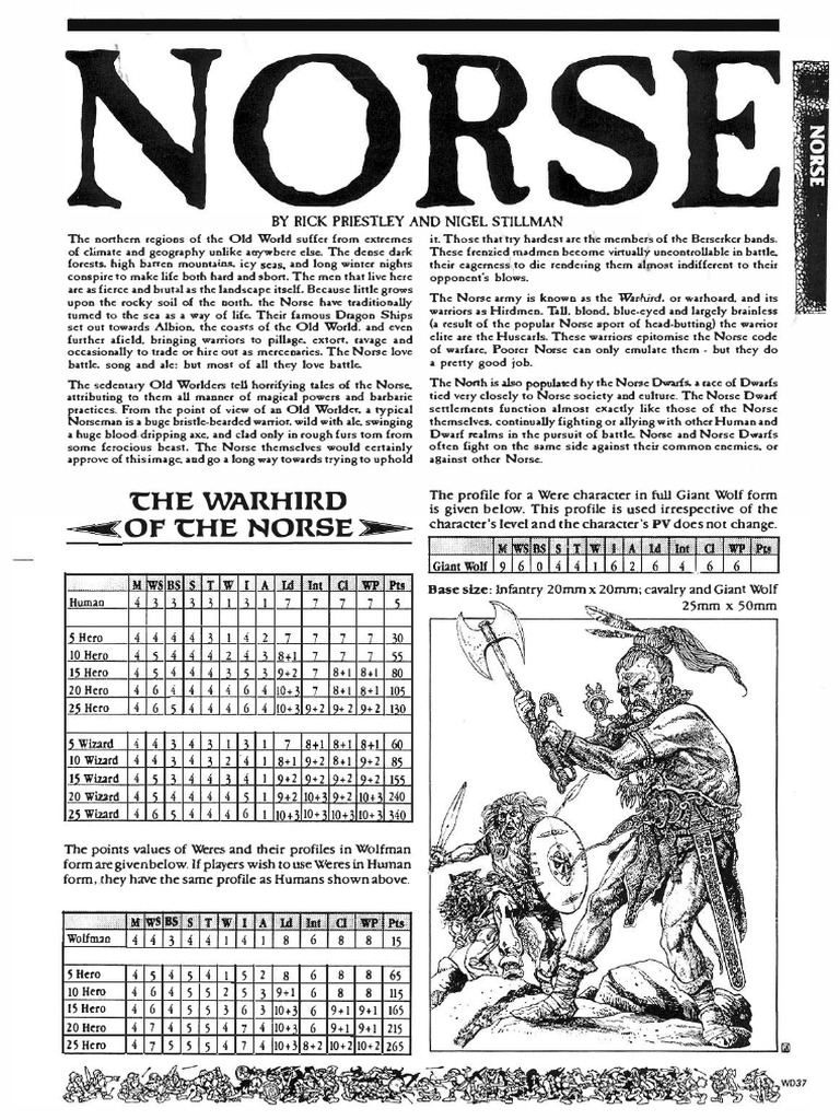 WD107 Norse Army List (OCR) | PDF