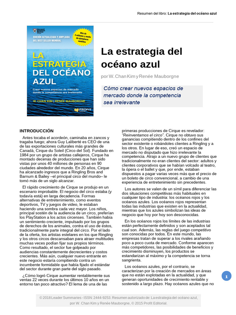 Estrategia del Océano Azul: Innovación Empresarial | PDF | Mercado ...
