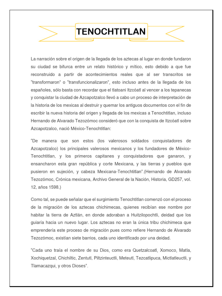 TENOCHTITLAN | PDF | azteca