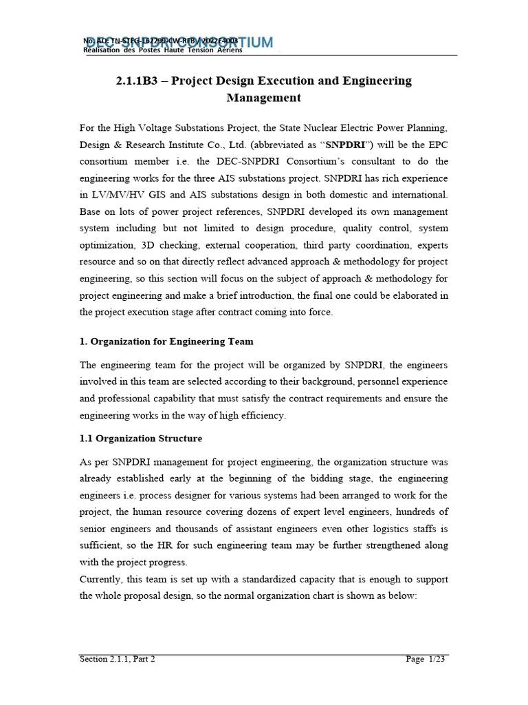 2.1.1B3 Project Design Execution and Engineering Management | PDF | Specification (Technical ...