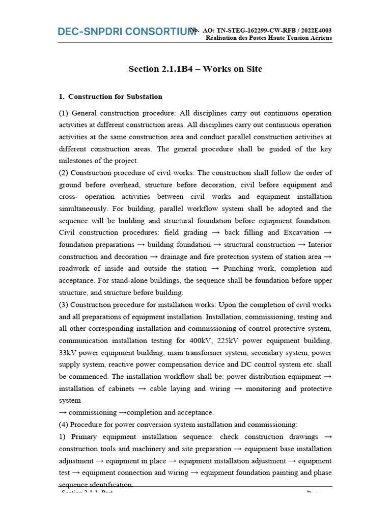 2.1.1B4 Works On Site | PDF | Electrical Wiring | Transformer