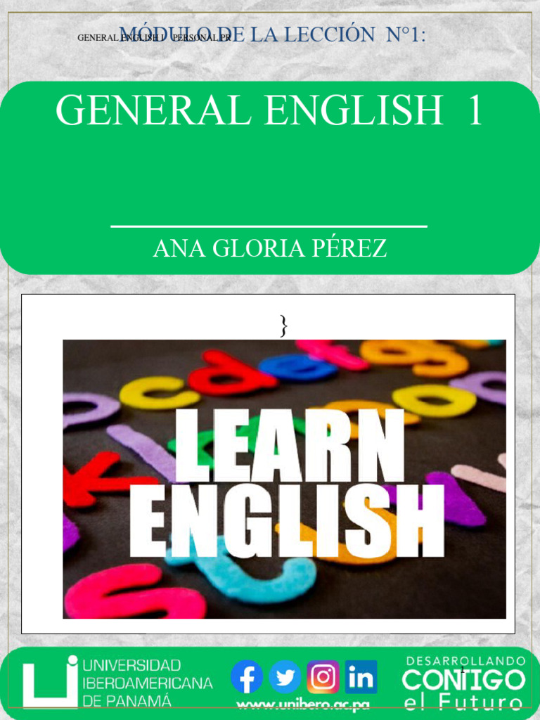 Modulo 1 Ingles General 1 | PDF | Verbo | Morfología