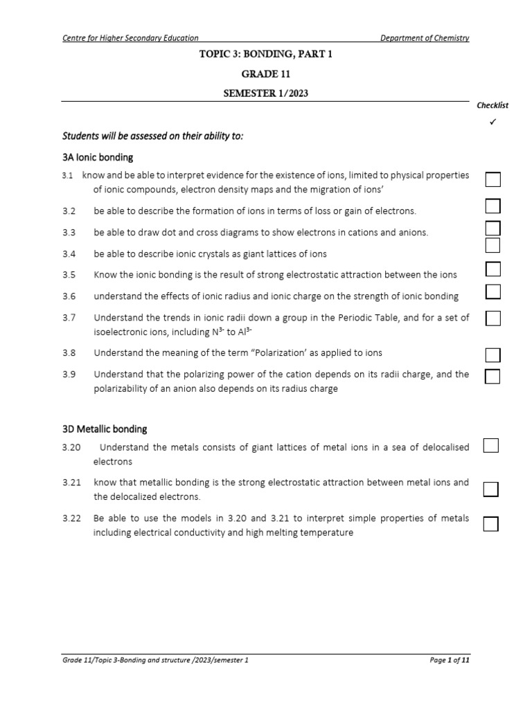 Kami Export - Topic 3 Metallic and Ionic Bonding | PDF | Ion | Ionic ...