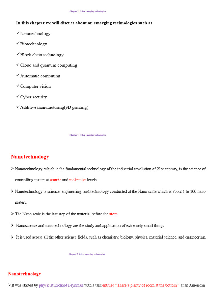 Emerging Chapter 7-1 | PDF | Nanotechnology | Cloud Computing