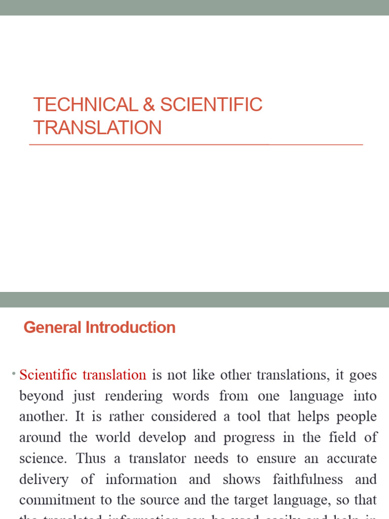Scientific Technical Translation Slides 1 | PDF | Translations | Science