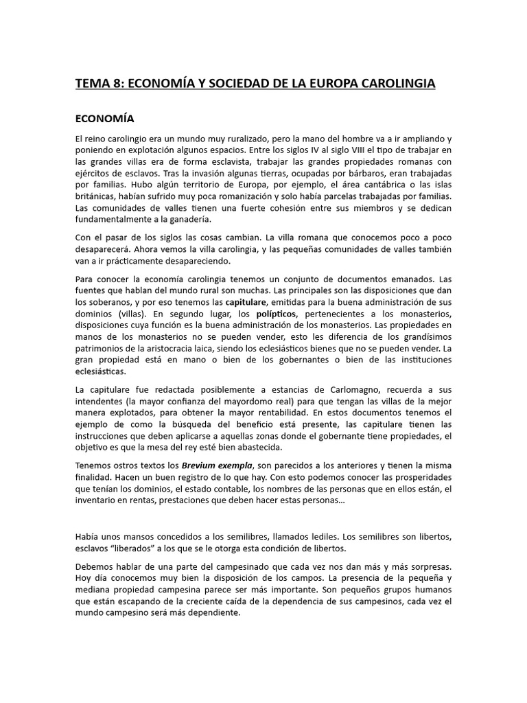 Tema 8 Edad Media 1 | Descargar gratis PDF | Carlomagno | Edades medias
