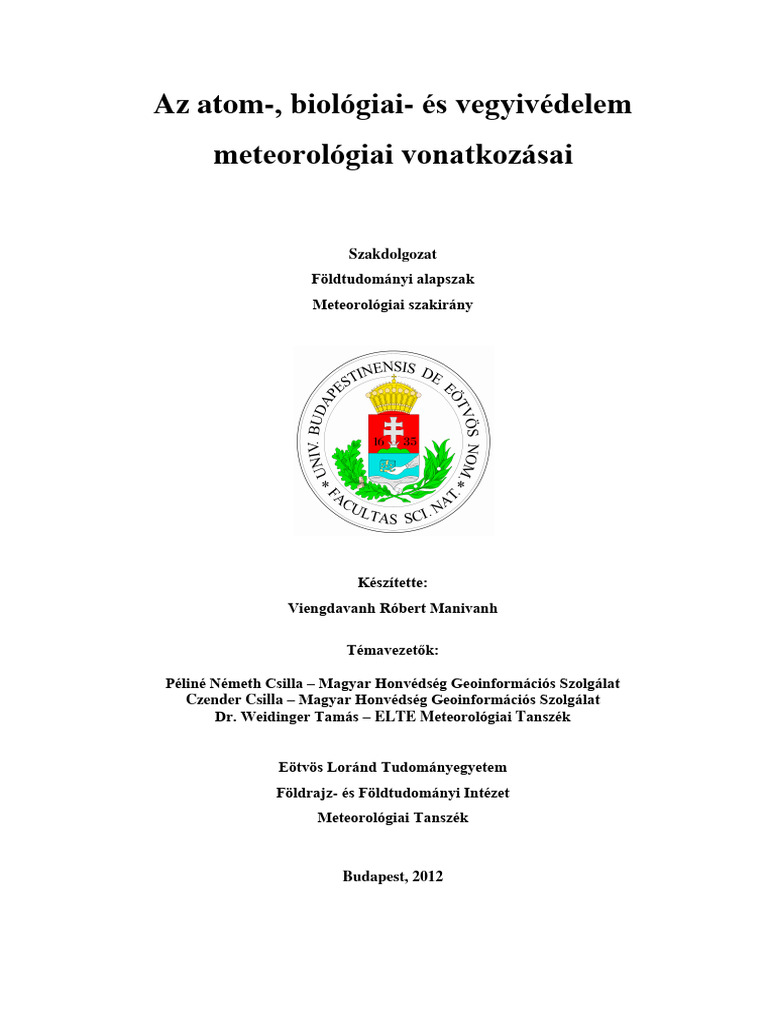Adoc - Pub Az Atom Biologiai Es Vegyivedelem Meteorologiai Vo | PDF