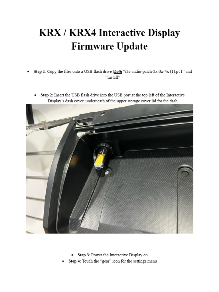 KRX Interactive Display Firmware Update | PDF