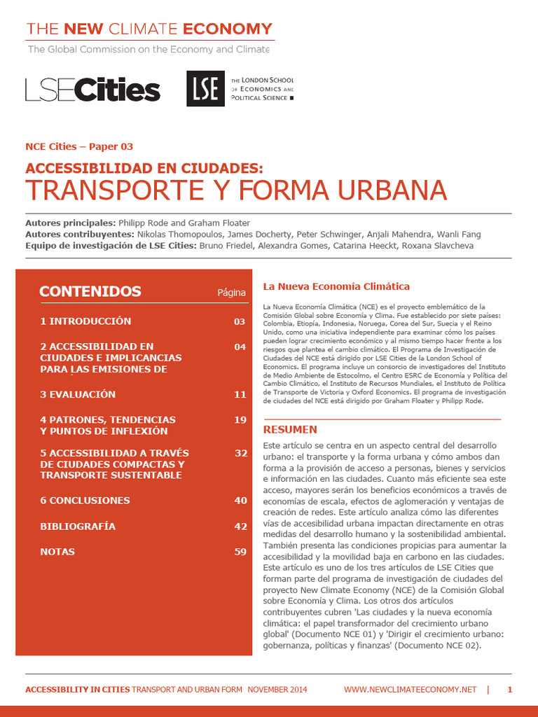 Accesibilidad Urbana: Transporte y Sostenibilidad | PDF | Transporte ...