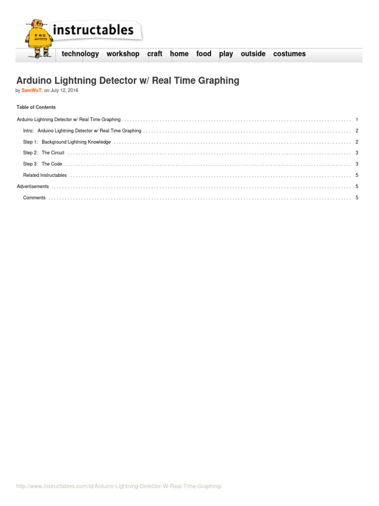 Arduino Lightning Detector W Real Time Graphing Pdf Resistor Electrical Network 