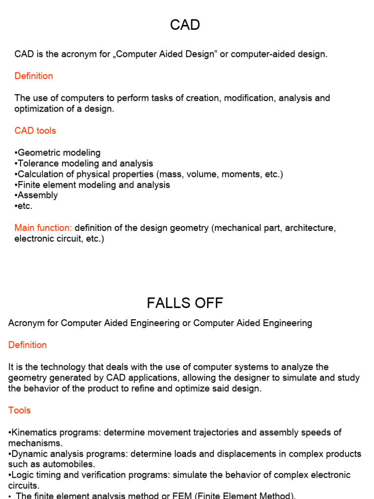 CAD-CAM Presentation | PDF | Computer Aided Design | Finite Element Method